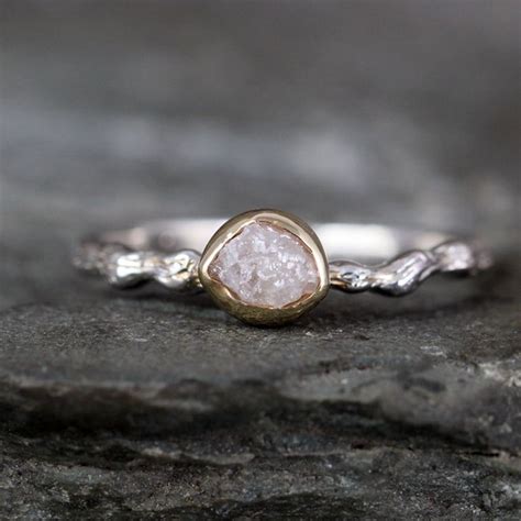 Twig Raw Diamond Engagement Ring Tree Branch Rings Uncut