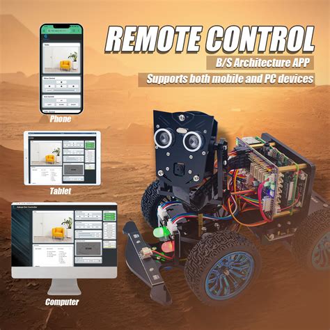adeept picar b mars rover smart car kit for raspberry pi 5 4b 3b 3b