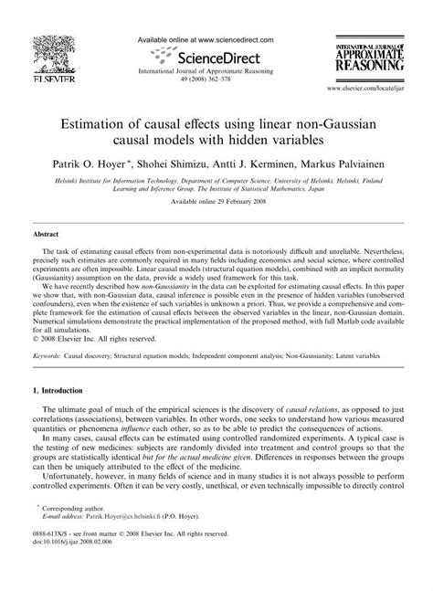 pdf estimation of causal effects using linear non gaussian causal