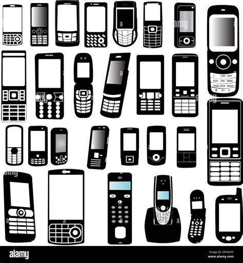 Mobile Phone Set Vector Stock Vector Image Art Alamy