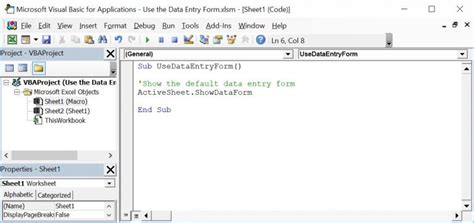 Use The Data Entry Form Using Macros MyExcelOnline