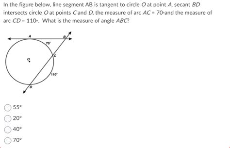 Solved In The Figure Below Line Segment AB Is Tangent To Chegg