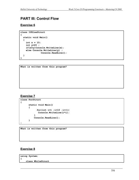 Exercise Week 2 Core C Progr Doc Programming Languages Computing