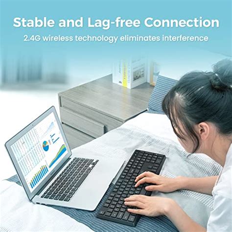 Lovaky Mk98 Wireless Keyboard 2 4g Ergonomic Computer Keyboard Enlarged Indicator Light Full