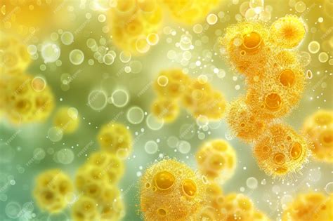 Premium Photo Yellowish Blob Of Cells With A Green Background