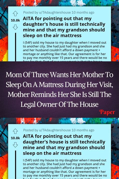 Mom Of Three Wants Her Mother To Sleep On A Mattress During Her Visit