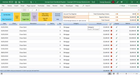 Bank Statement Excel Template
