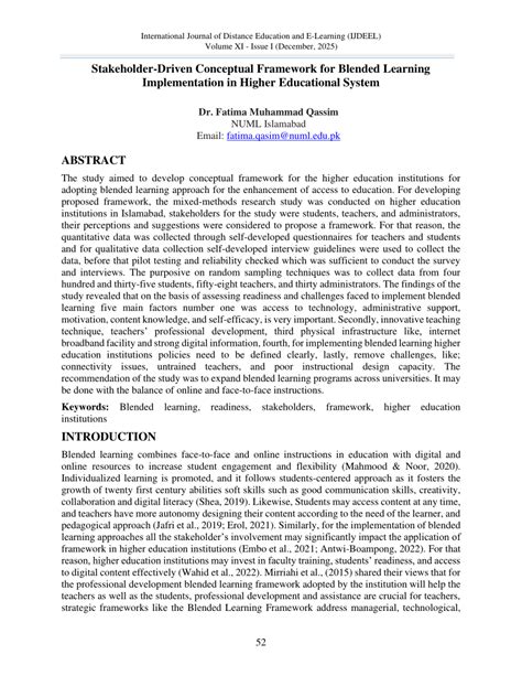 Pdf Stakeholder Driven Conceptual Framework For Blended Learning Implementation In Higher