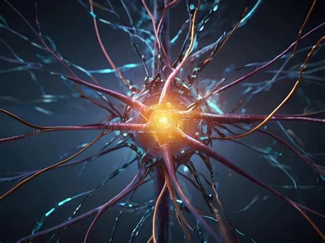 Image Of A Neuron Receiving An Electrical Impulse 1 Stock Illustration
