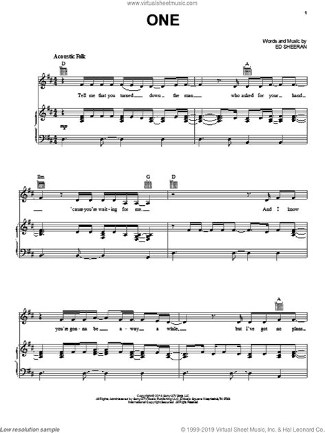 One Sheet Music For Voice Piano Or Guitar Pdf Interactive