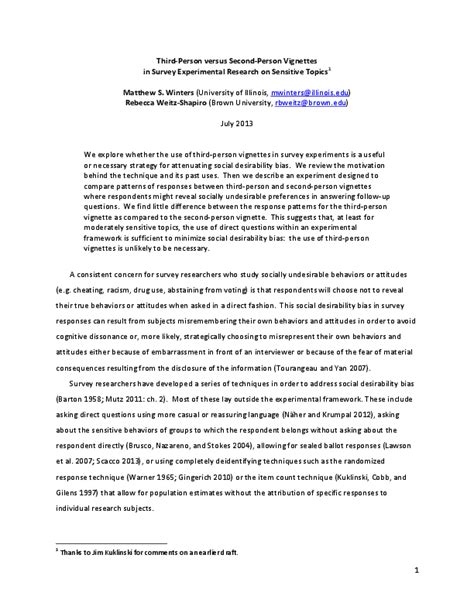 Vignette Examples In Research