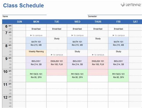 Microsoft Word Class Calendar Template Free Word Template