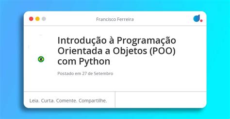 Introdução à Programação Orientada A Objetos Poo Com Python