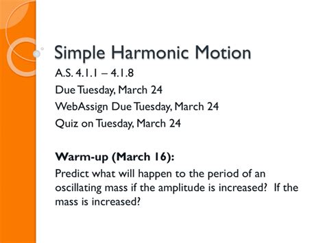 Simple Harmonic Motion