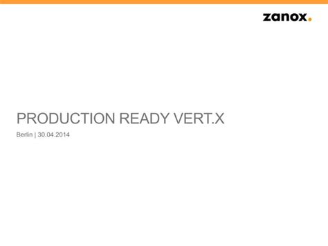 Vertx In Production Ppt