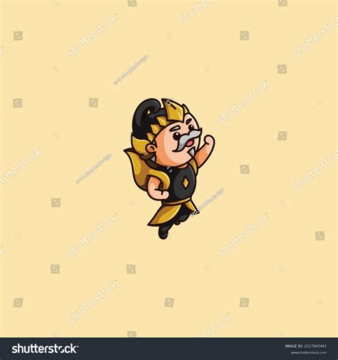 Cute Gatotkaca Indonesian Legend Charactersimple Cute Stock Vector