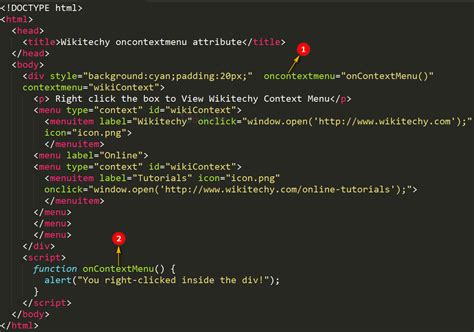 Html Tutorial Oncontextmenu Attribute In Html Html5 Html Code