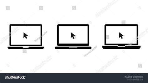 Laptop Pointer Cursor Icon Set Notebook Stock Vector Royalty Free 2469733899 Shutterstock