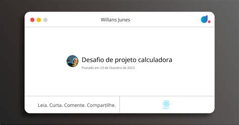 Desafio De Projeto Calculadora Willans Junes React Dio