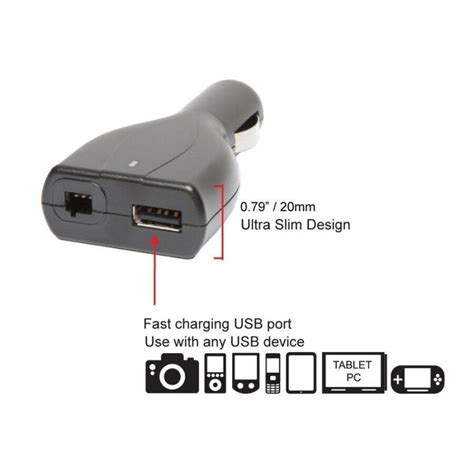 Universal Dc Car Adapter For Laptop With Fast Charging Usb Port