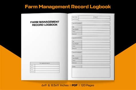 Farm Management Record Logbook Interior Graphic By Manjuruldesign