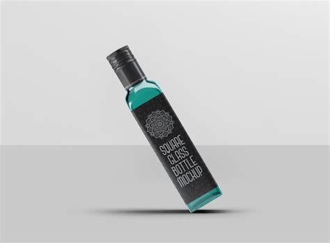Premium Psd Square Glass Bottle Mockup
