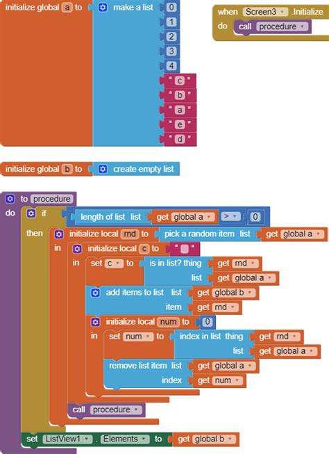 Randomize A List Using A Single Global Variable Tutorials And Guides MIT App Inventor Community