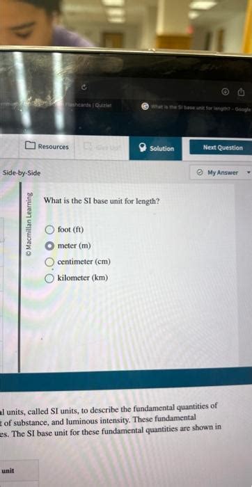 Solved What Is The SI Base Unit For Length What Is The SI Chegg Com