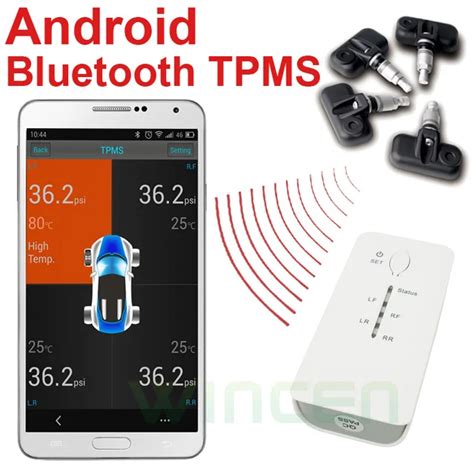 Android Bluetooth Wireless Tire Pressure Monitoring System TPMS Internal Sensors Support High