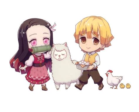 Nezuko Zenitsu Kawaii Anime Chibi Anime