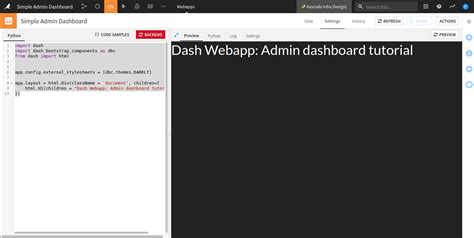 Create A Simple Admin Project Dashboard Using Dash Dataiku Developer Guide