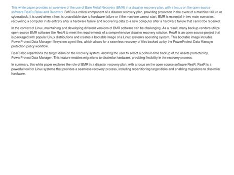 introduction simplifying linux bmr for powerprotect data manager