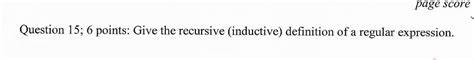 Solved Question 15 6 Points Give The Recursive Inductive