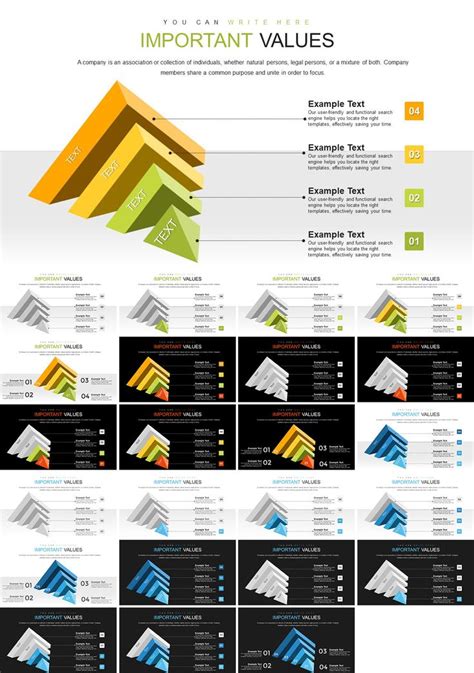 Horizontal Split Pyramid PowerPoint Charts Template Download Presentation