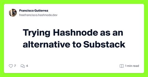 Trying Hashnode As An Alternative To Substack