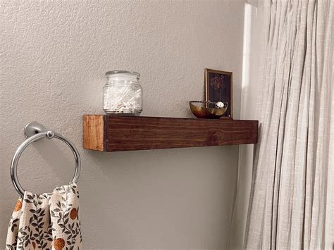How To Hide Towel Bar With A DIY Floating Shelf