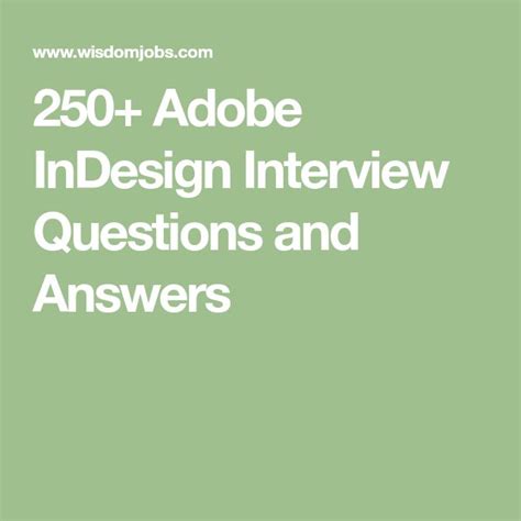 INDESIGN Adobe InDesign Interview Questions And Answers This Or That Questions