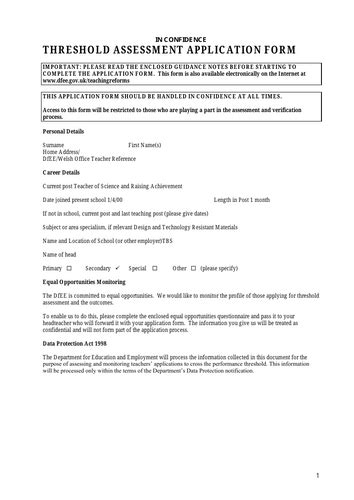 Example Of Threshold Application Teaching Resources