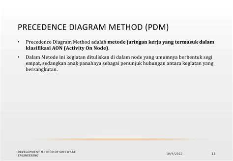 Time Span With Precendence Diagram Method Pptx