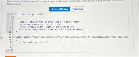 Write A Method That Returns All Strings From An Array
