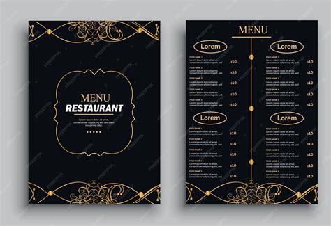 Premium Vector Luxury Restaurant And Hotel Food Menu Card Design Template