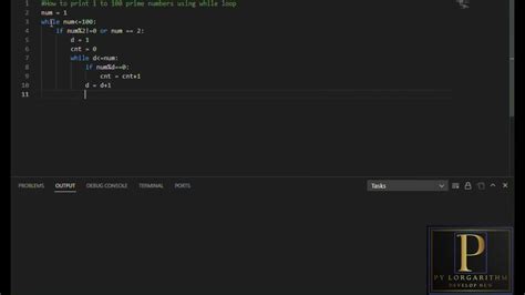 Print Prime Numbers From 1 To 100 In Python Using While Loop Youtube