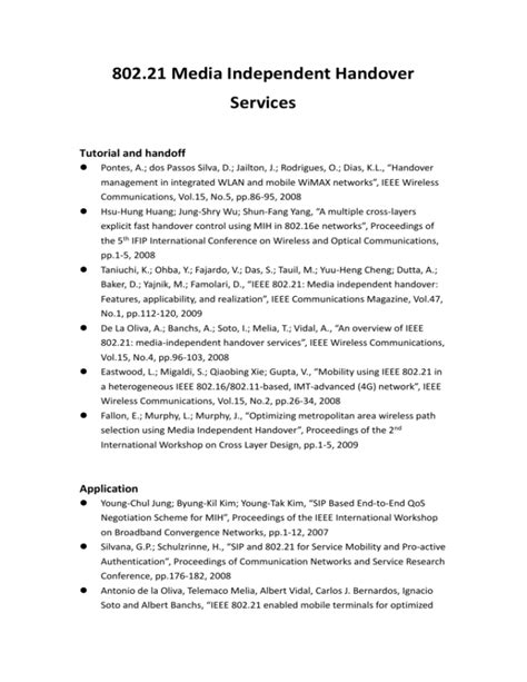 80221 Media Independent Handover Services Tutorial And Handoff