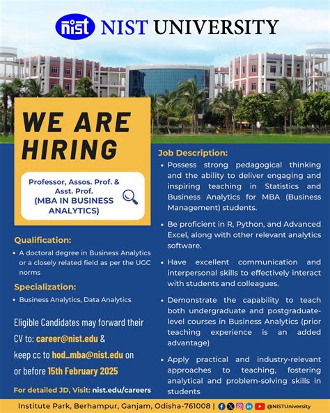 Mba R Python Careeropportunity Joinnist Academicleadership Nist University