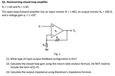 Solved Q Noninverting closed loop amplifier R kΩ and Chegg