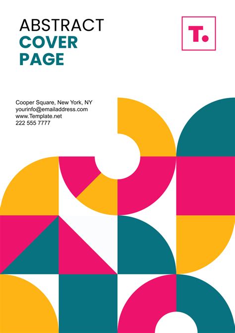 Free Abstract Cover Page Template To Edit Online