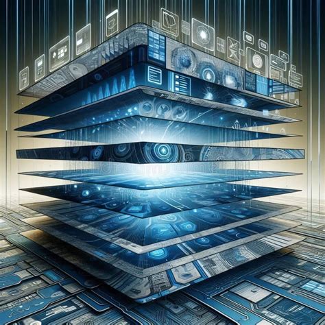 Virtual Reality Layers Each Strip Could Represent Different Laye Stock