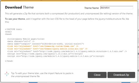 Working With Jquery Mobile Themes Access 2 Learn