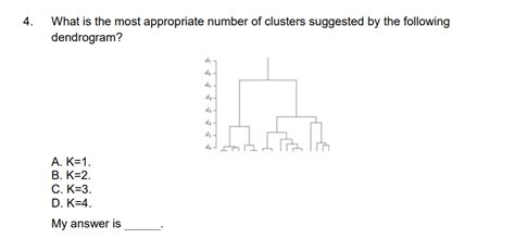 Solved 4 What Is The Most Appropriate Number Of Clusters