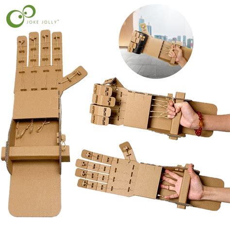 Diy 낙서 장난감 골판지 기계 로봇 핸드 머신 팔 종이 모델 퍼즐 블록 종이 교육 장난감 어린이 어린이 장난감 Yjn